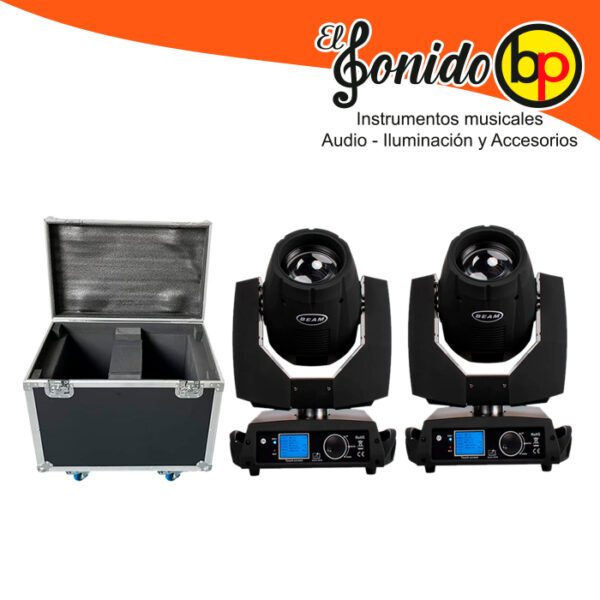 COMBO 2 LUCES BEAM 230W + CASE DOBLE - El Sonido BP
